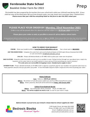 Fillable Online Fernbrooke SS Booklist Order Forms 2022.xlsx Fax Email ...