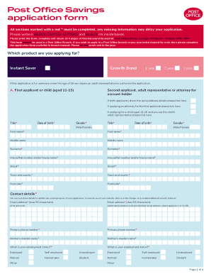 Fillable Online Post Office Savings application form Fax Email Print ...