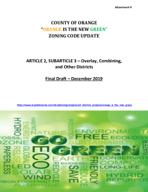 Fillable Online From Orange to Green: Orange County Zoning Code Update ...