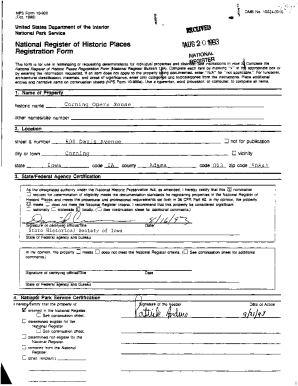 Fillable Online N PS Form 10-900 OMB No. 1024-0018 (Oct. 1990) United ...