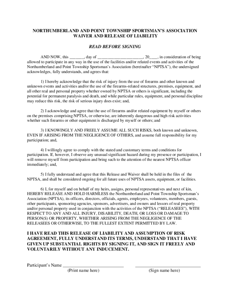 Fillable Online ECTA Waiver and Release of Liability and Indemnity ...