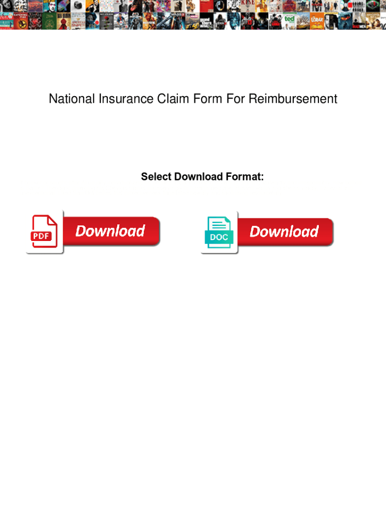Fillable Online National Insurance Claim Form For Reimbursement ...