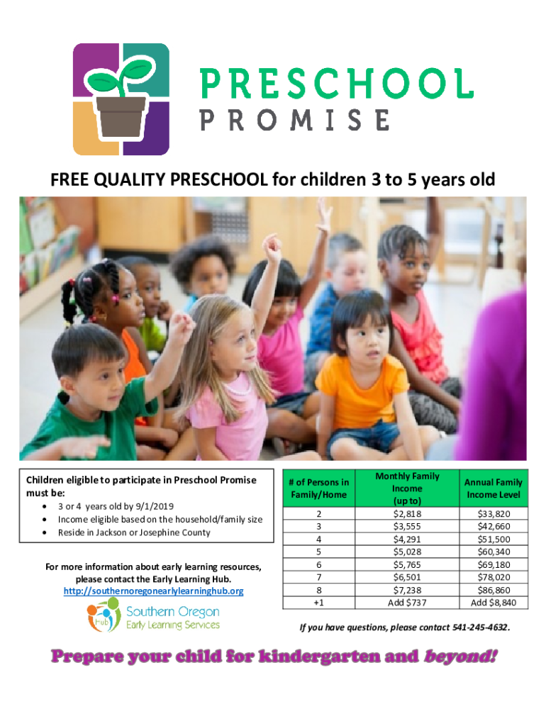Fillable Online www.medford.k12.or.uscmslibFREE QUALITY PRESCHOOL for ...