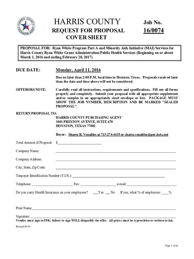 Fillable Online Texas' Harris County Seeks Ryan White Program Part A ...