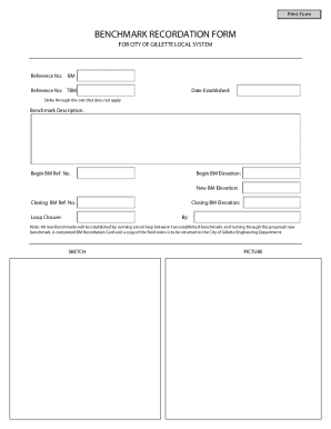 Fillable Online BENCHMARK RECORDATION FORM Fax Email Print - pdfFiller