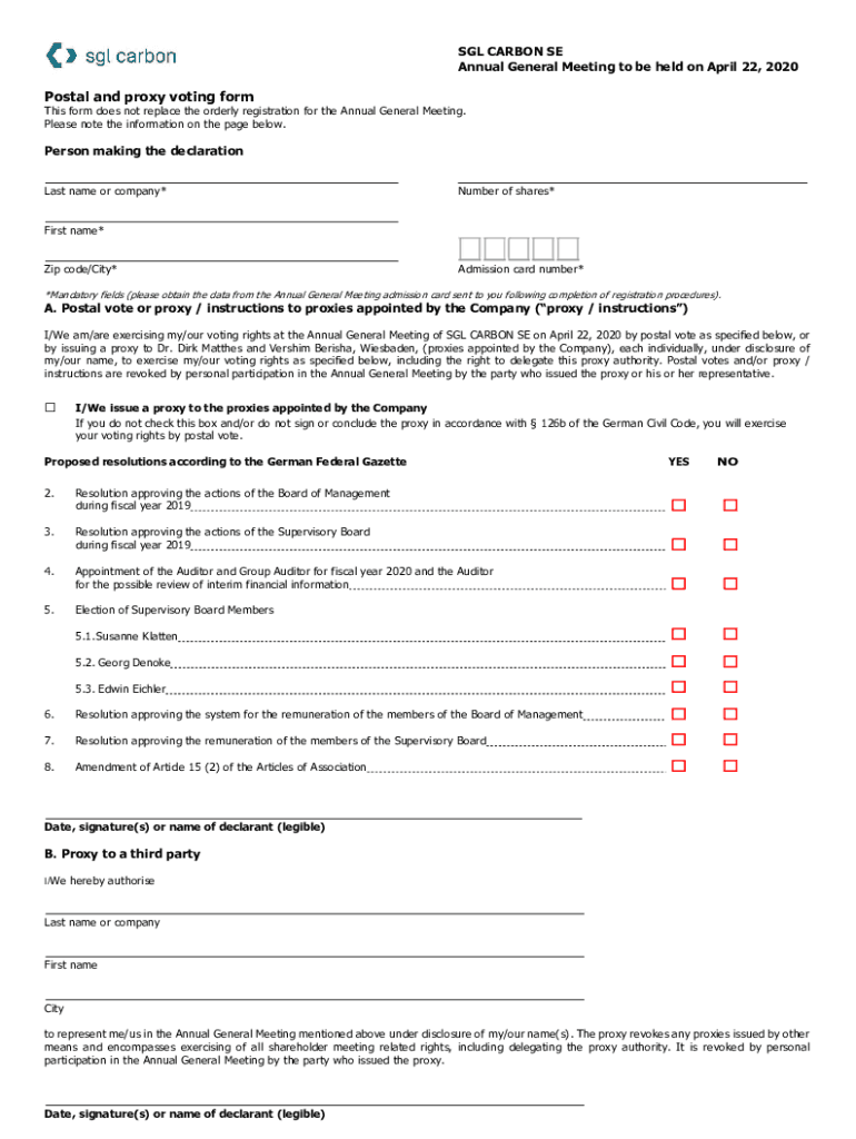 Fillable Online SGL CARBON SE Wiesbaden Fax Email Print - pdfFiller
