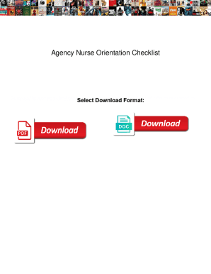 Fillable Online Agency Nurse Orientation Checklist. Agency Nurse ...