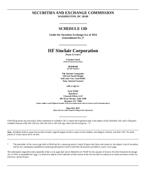 HF Sinclair Corp (. EDGAR Online Pro Doc Template | pdfFiller