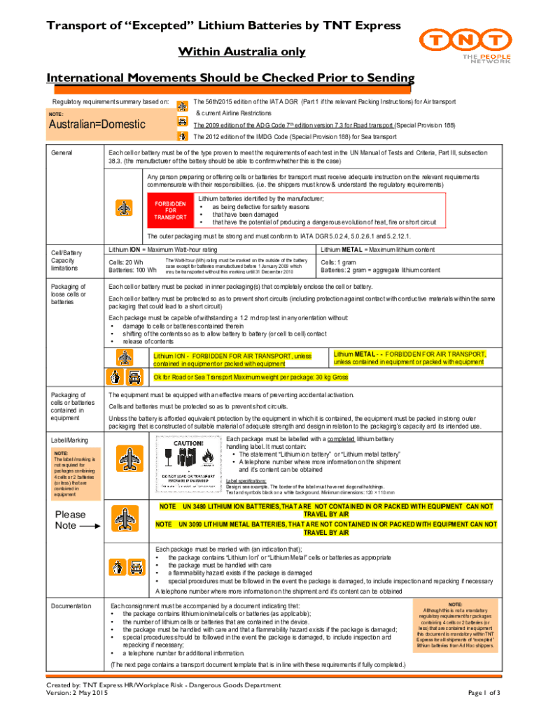 Fillable Online express.tnt.comcontentdamTNT Air Network Transport of ...