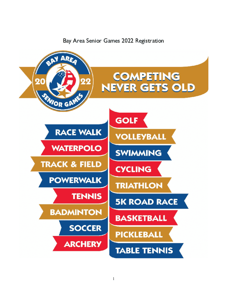 Fillable Online bayareaseniorgames.org pdf 20222022 Bay Area Senior ...
