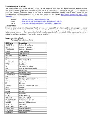 Fillable Online OBJECTID1 Unique ID read only OBJECTID Unique ID number ...