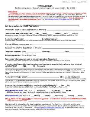 Fillable Online Travel Survey. HP Travel Survey Fax Email Print - pdfFiller