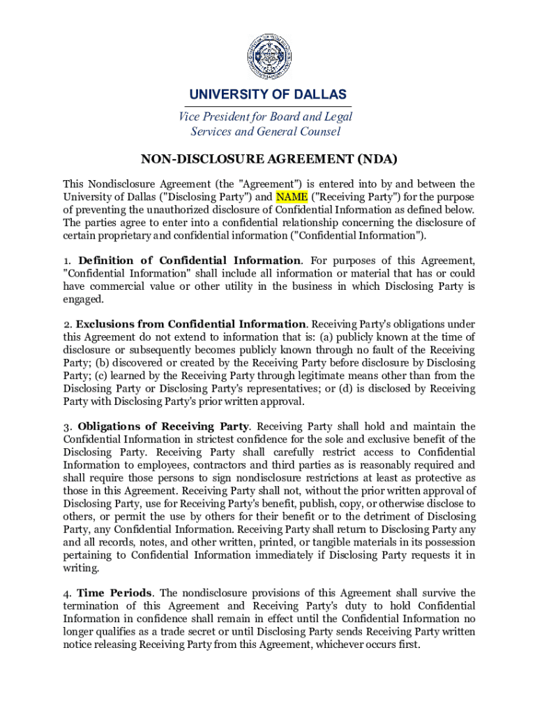 Fillable Online Free Non-Disclosure Agreement - Create, Download ...