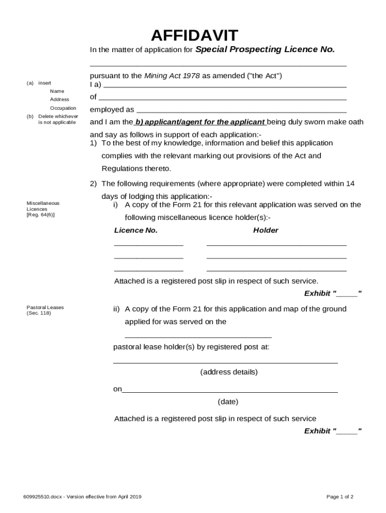 WWW - Affidavit SPL Doc Template | pdfFiller