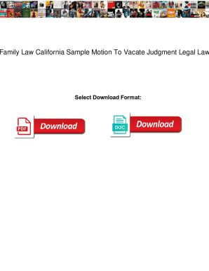Fillable Online Family Law California Sample Motion To Vacate Judgment ...