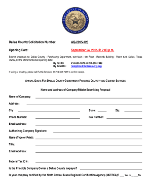 Fillable Online No. 2015 XX Request for Proposal Application for Dallas ... Fax Email Print ...