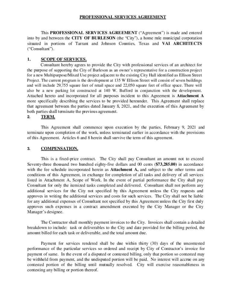 Fillable Online 70 sample contract agreement for services rendered page ...