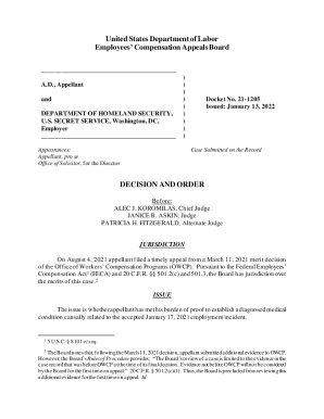 Fillable Online 21-1205: A.D. and DEPARTMENT OF HOMELAND SECURITY ...