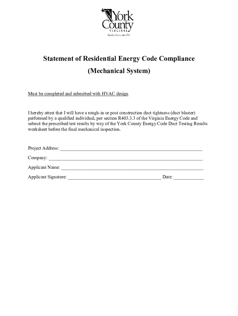 Fillable Online Statement of Residential Energy Code Compliance Fax ...