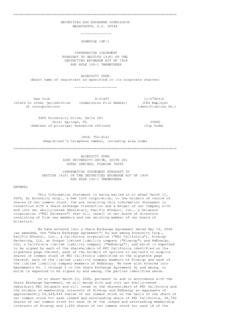 Fillable Online www.sec.gov000107878212002395f14f1sc14f1Schedule 14F-1 ...