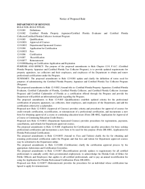 Fillable Online Notice of Proposed Rule - Florida Administrative Rules ...