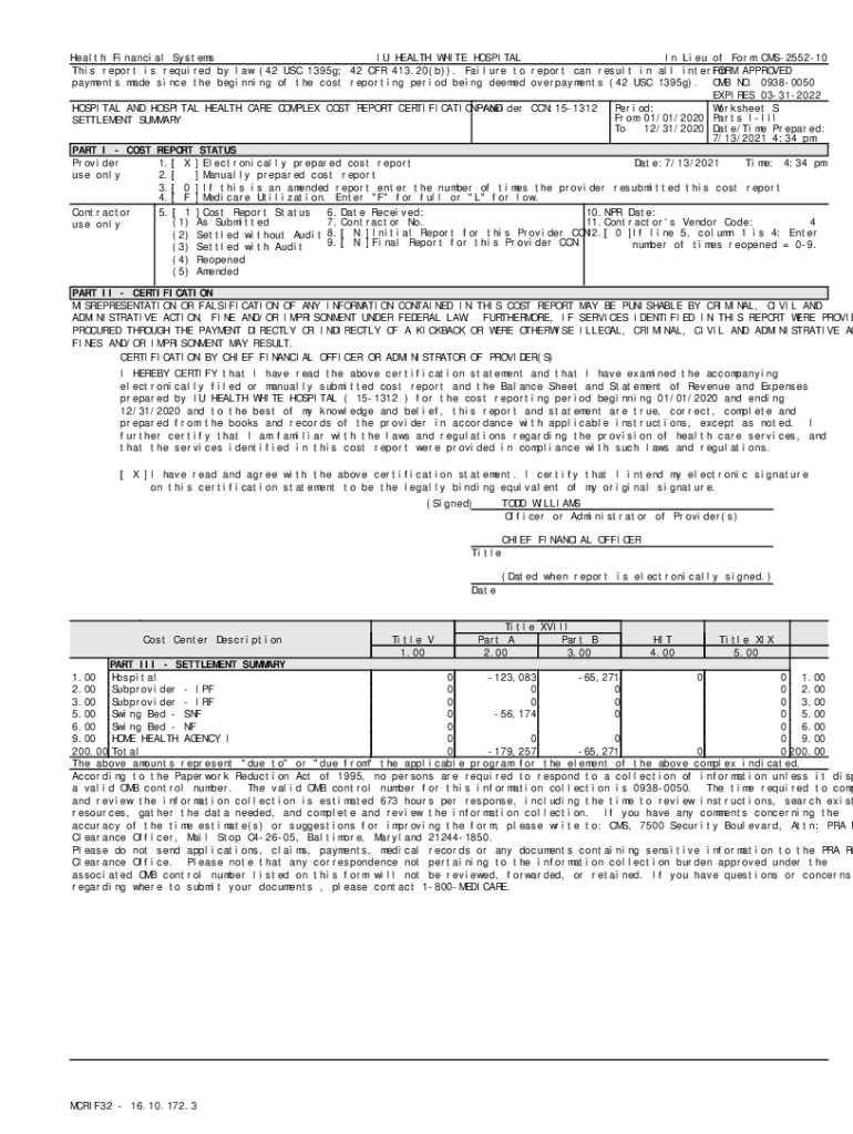 Fillable Online www.in.gov health filesHealth Financial Systems In Lieu ...