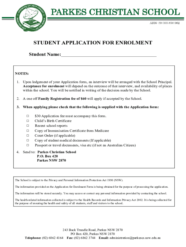 Fillable Online Application For School Admission 10+ Sample & Format ...