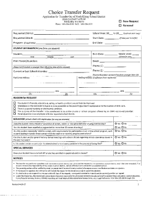 Fillable Online North Kitsap School District Transfer Request Form ...