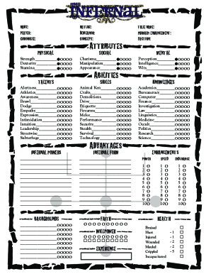 Fillable Online OOC Short Sheet (as the other is rather ridiculous ...