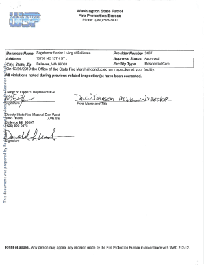 Fillable Online fortress wa Washington State Patrol Fire Protection ...