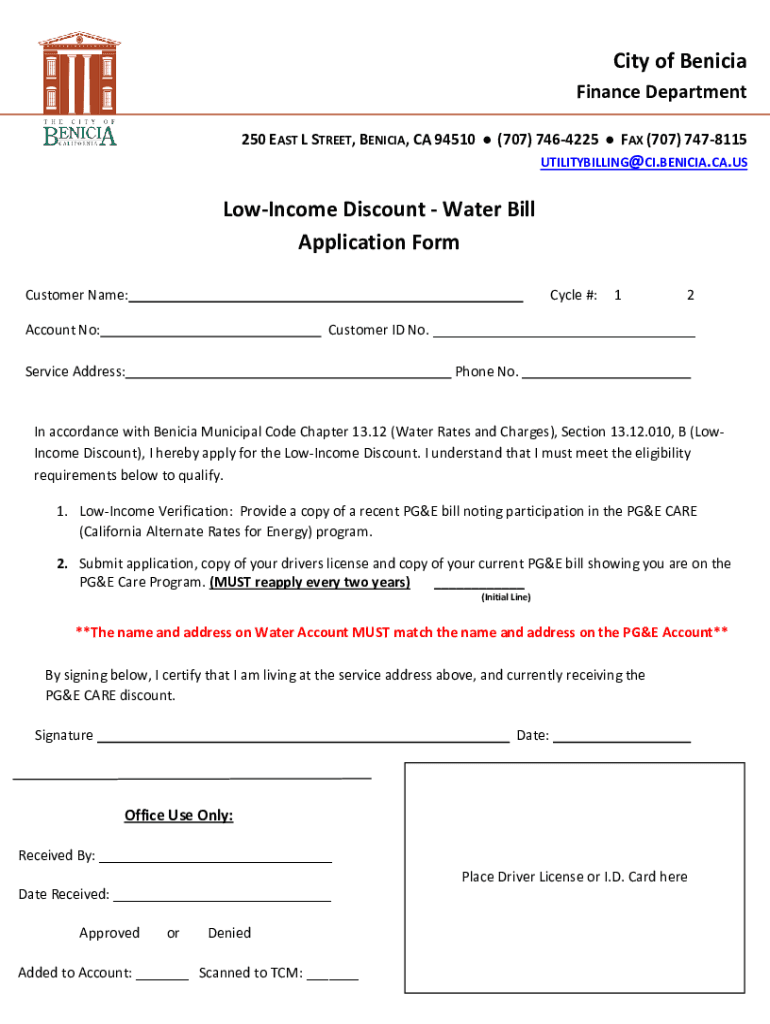 Low income discount application: Fill out & sign online | DocHub