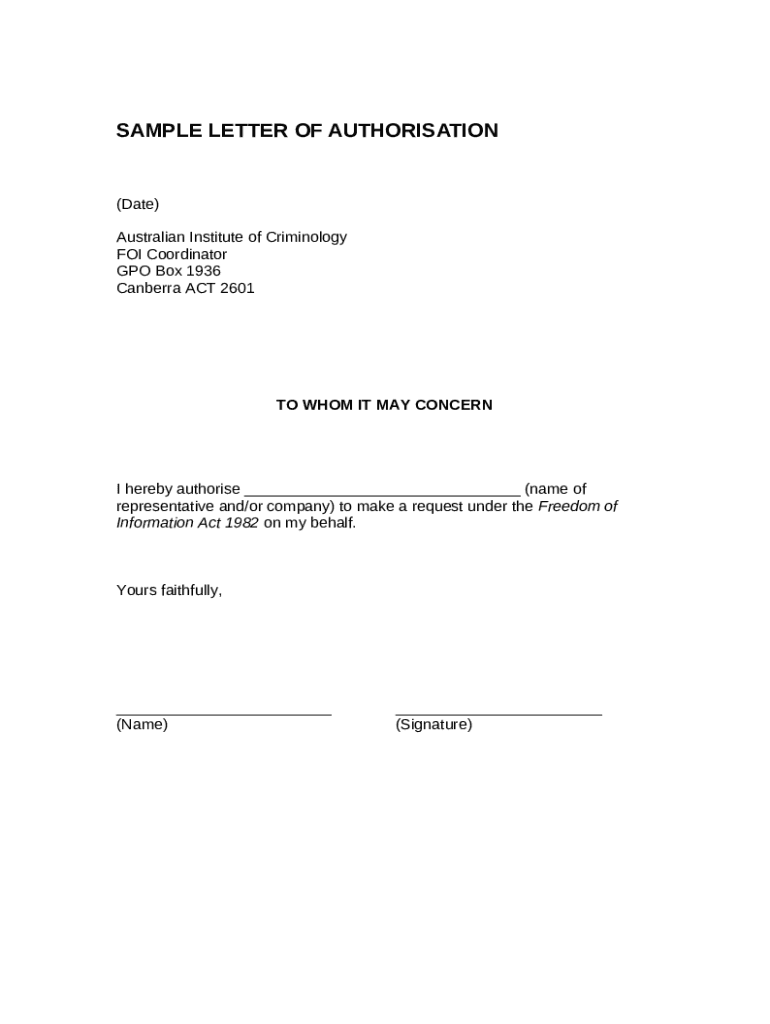 Australian Institute of Criminology FOI Disclosure Log ... Doc Template ...