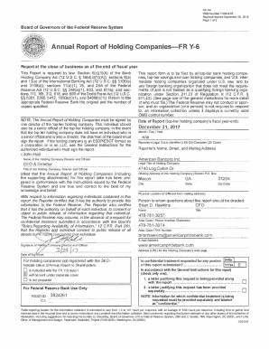 Fillable Online Annual Report of Holding Companies-FRY- - Federal .FR Y ...