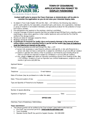 Fillable Online Commercial Permit Application in Cedarburg (Town of ...
