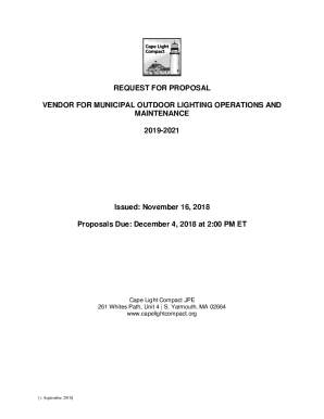 Fillable Online REQUEST FOR PROPOSAL VENDOR FOR MUNICIPAL OUTDOOR ...