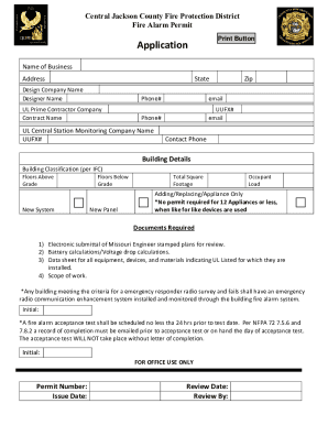 MO Central Jackson County Fire Protection District Fire Alarm Permit ...