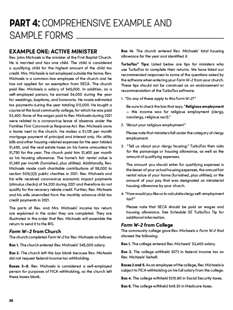 Fillable Online PART 4: COMPREHENSIVE EXAMPLE AND SAMPLE FORMS Fax ...