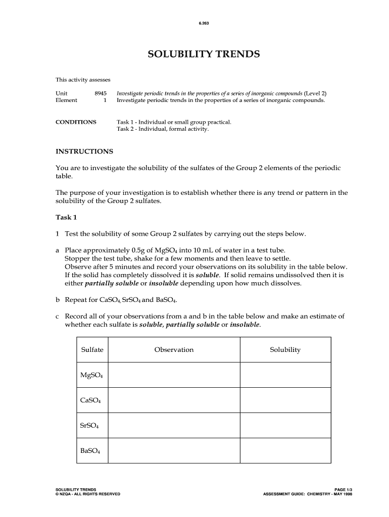 Fillable Online SOLUBILITY TRENDS Fax Email Print - pdfFiller