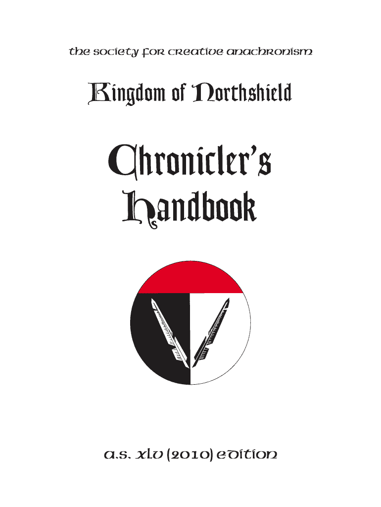 Fillable Online northshield Northshield Chronicler39s Handbook ...