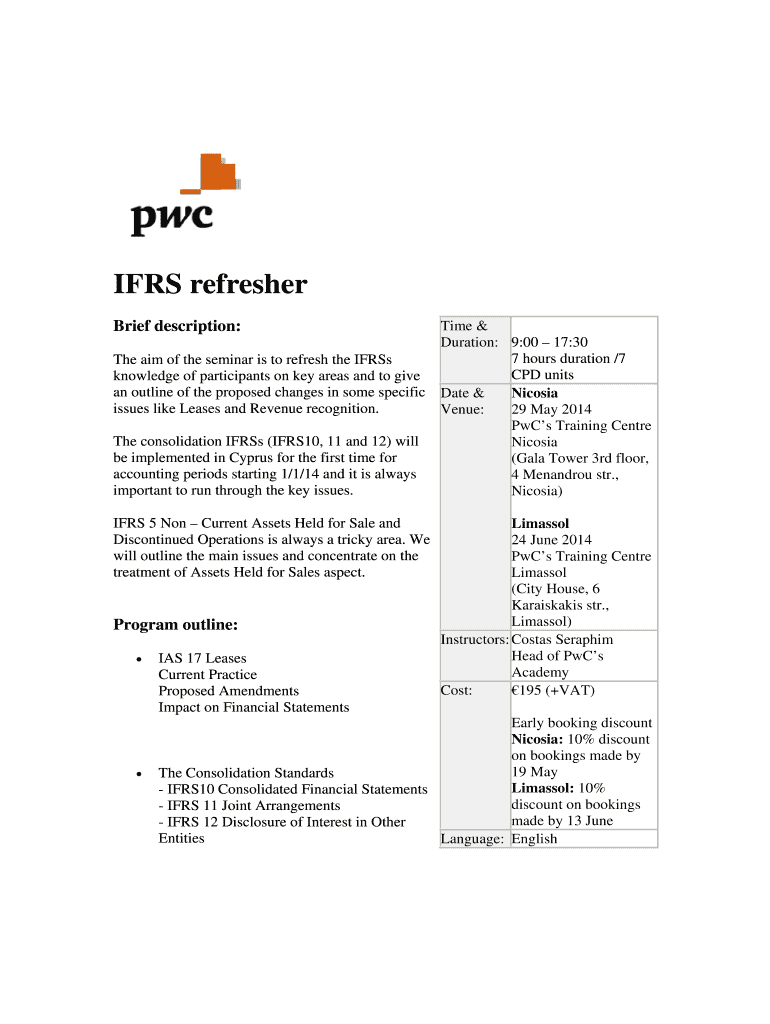 Fillable Online IFRS refresher Fax Email Print - pdfFiller