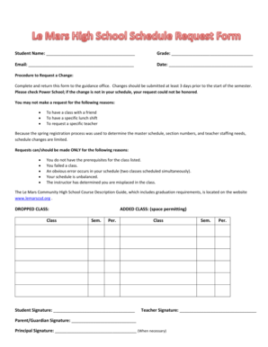 Fillable Online Schedule Request Form - LeMars Community Schools Fax ...