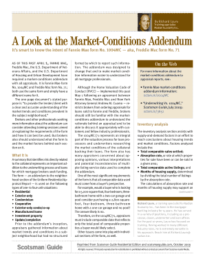 Fillable Online A Look at the Market-Conditions Addendum - Scotsman ...