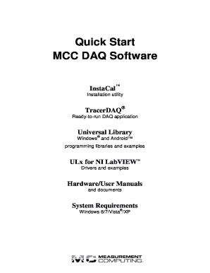 Fillable Online Quick Start: MCC DAQ Software - from Measurement ...
