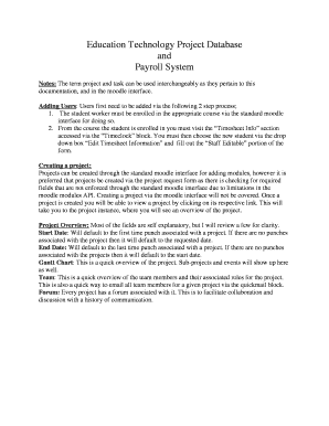 Fillable Online Education Technology Project Database Fax Email Print ...