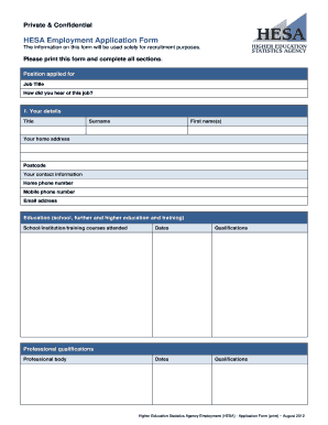 Fillable Online Printable application form - Higher Education ...