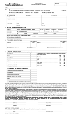 Fillable Online beacontower Beacon Tower Apt No RENTAL APPLICATION ...