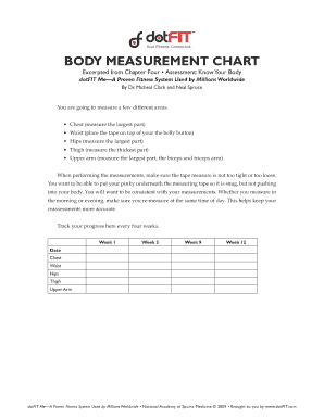 Fillable Online BODY MEASUREMENT CHART Fax Email Print - pdfFiller