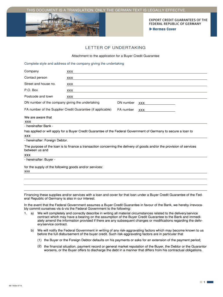 Fillable Online agaportal LETTER OF UNDERTAKING - AGA-Portal ...