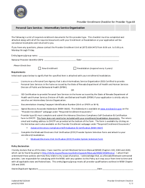 Fillable Online Personal Care Services - Intermediary Service ...