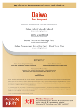 Fillable Online Key Information Memorandum cum Common Application Form multimedia Fax Email ...